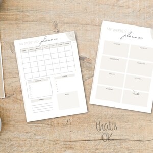 Modern Floral Minimalist Planner Bundle Daily Planner Weekly Planner ...