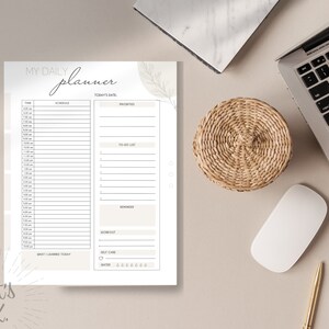 Modern Floral Minimalist Planner Bundle Daily Planner Weekly Planner ...