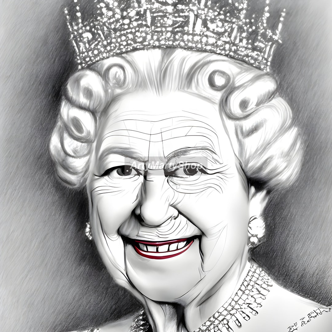 Queen Elizabeth II Vector SVG - Etsy
