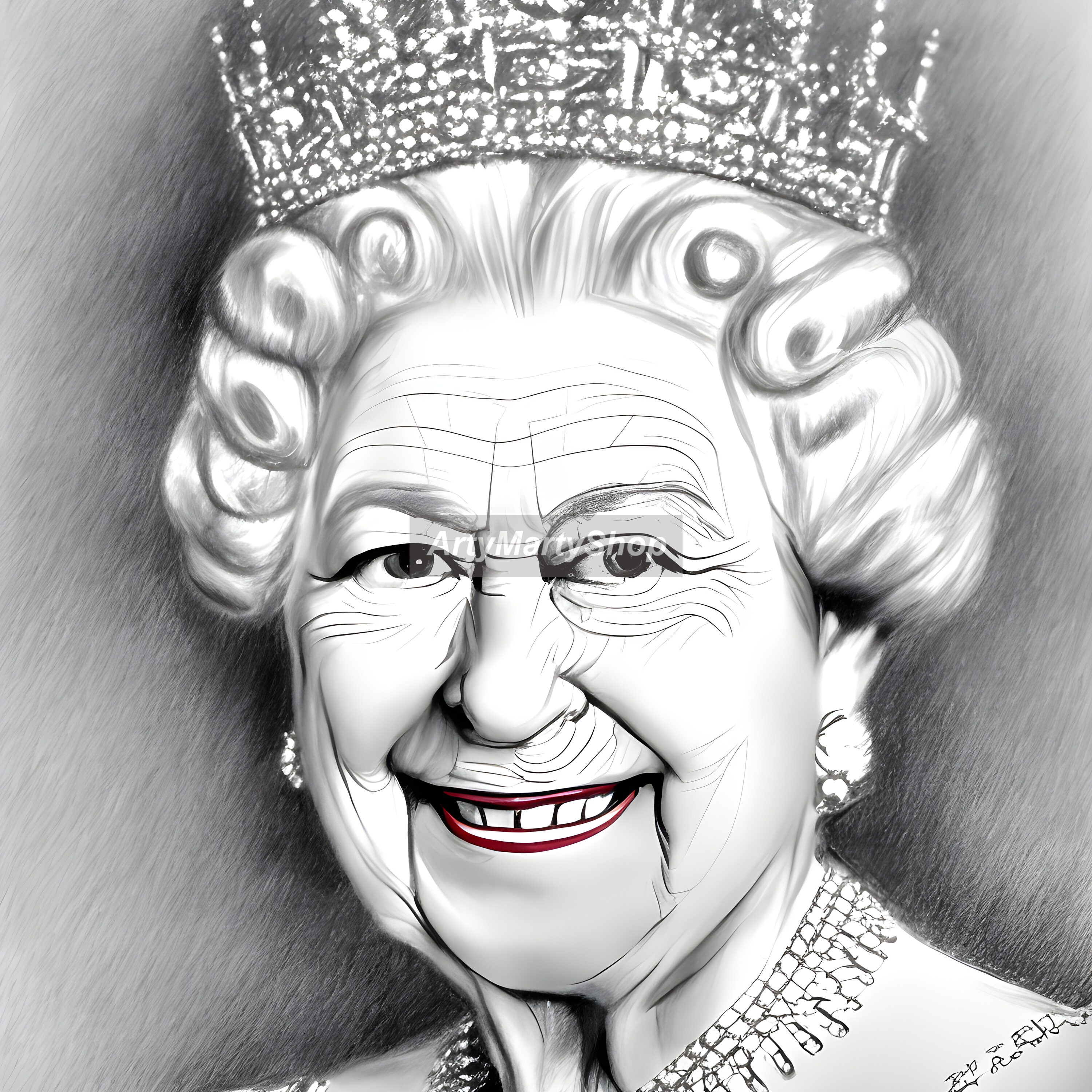 Queen Elizabeth II Vector SVG - Etsy