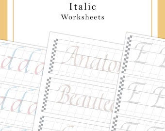 Italic Calligraphy Practice Worksheets
