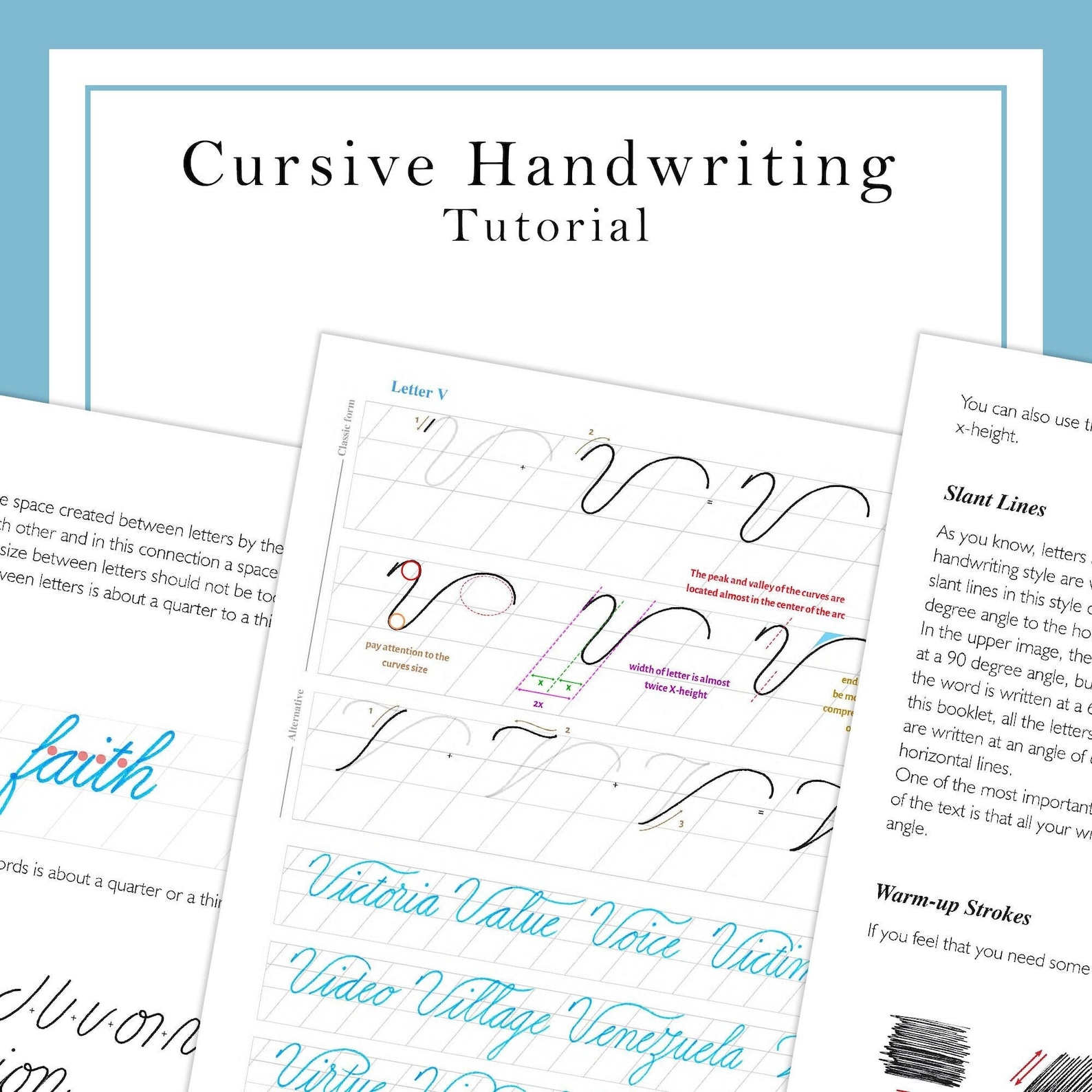 CURSIVE HANDWRITING TUTORIAL - Etsy