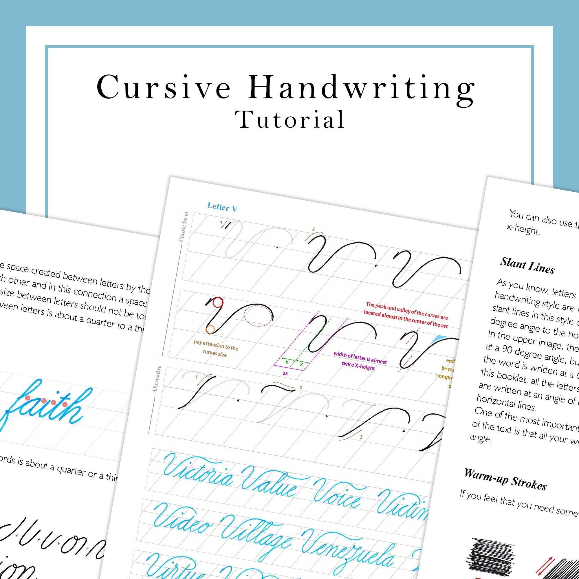 CURSIVE HANDWRITING TUTORIAL - Etsy