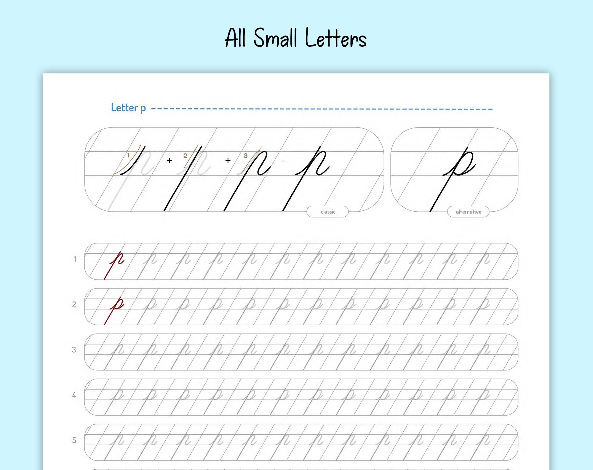 CURSIVE HANDWRITING WORKSHEETS - Etsy