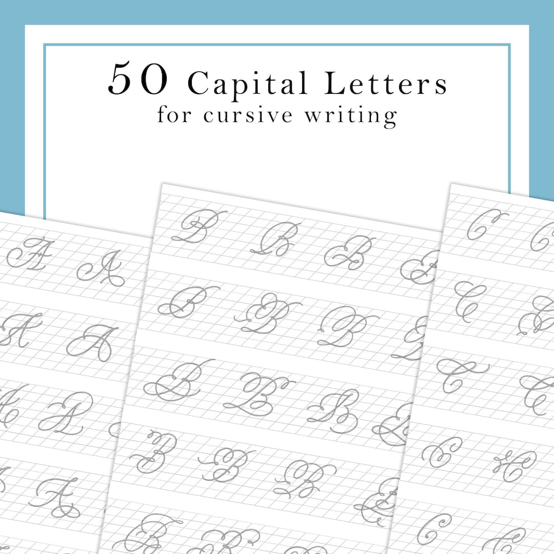 50 Capital Letters for Cursive Handwriting - Etsy