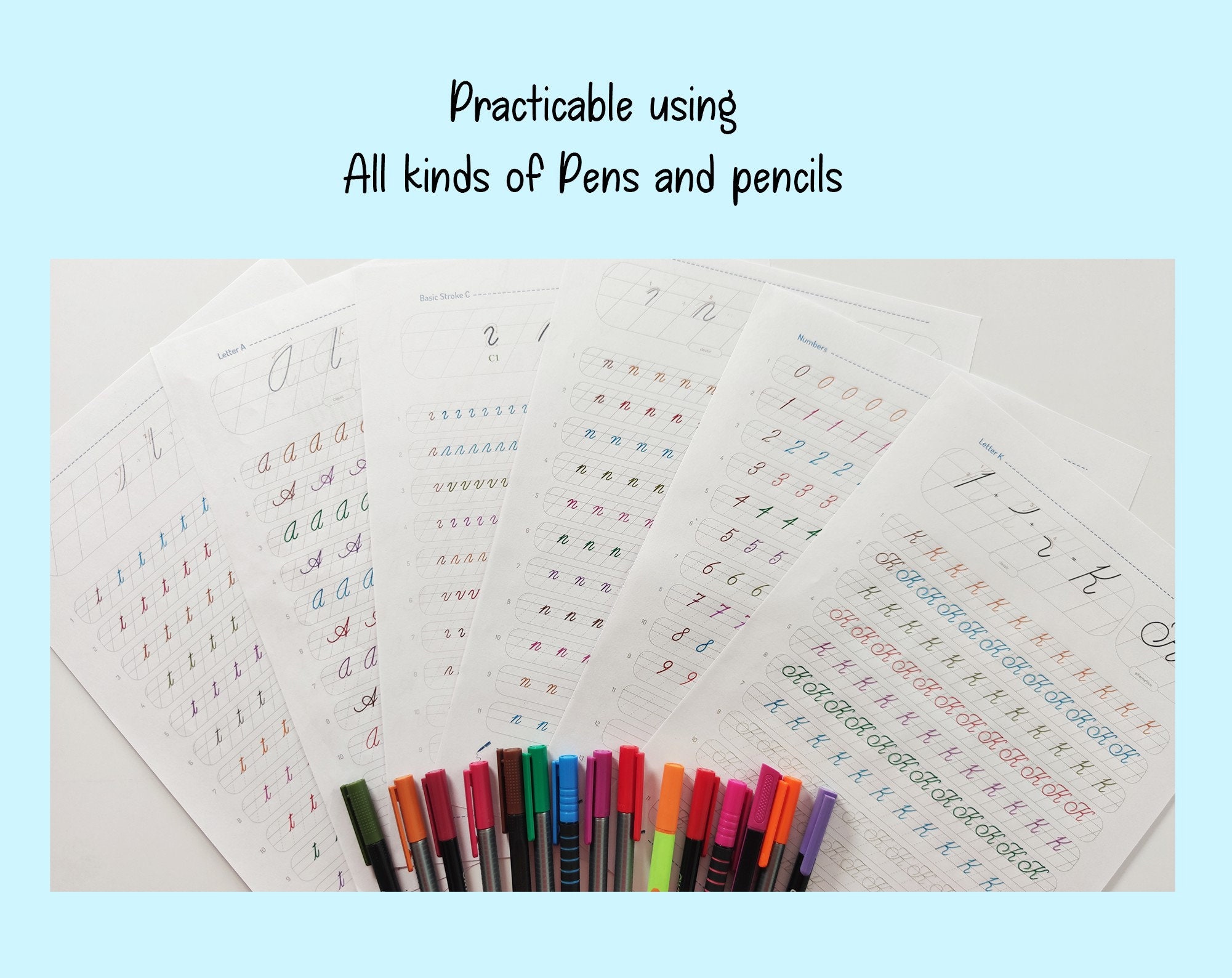 CURSIVE HANDWRITING WORKSHEETS - Etsy Canada