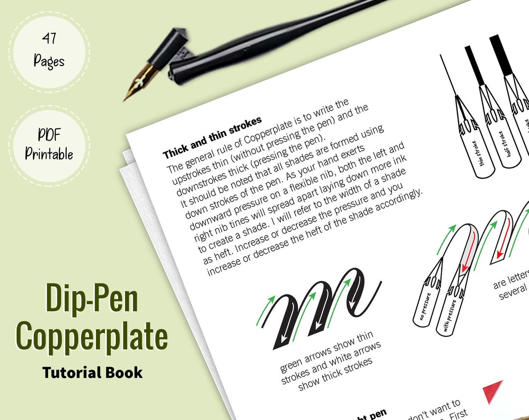 DIP-PEN COPPERPLATE Tutorial Book - Etsy