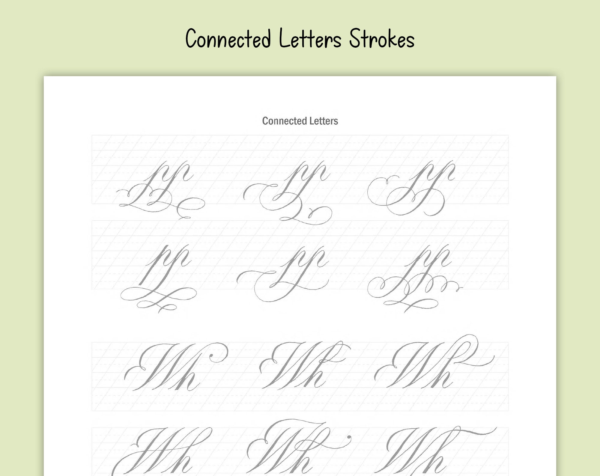 Copperplate Flourishing Worksheets Tutorial - Etsy
