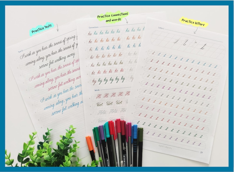 CURSIVE HANDWRITING WORKSHEETS - Etsy