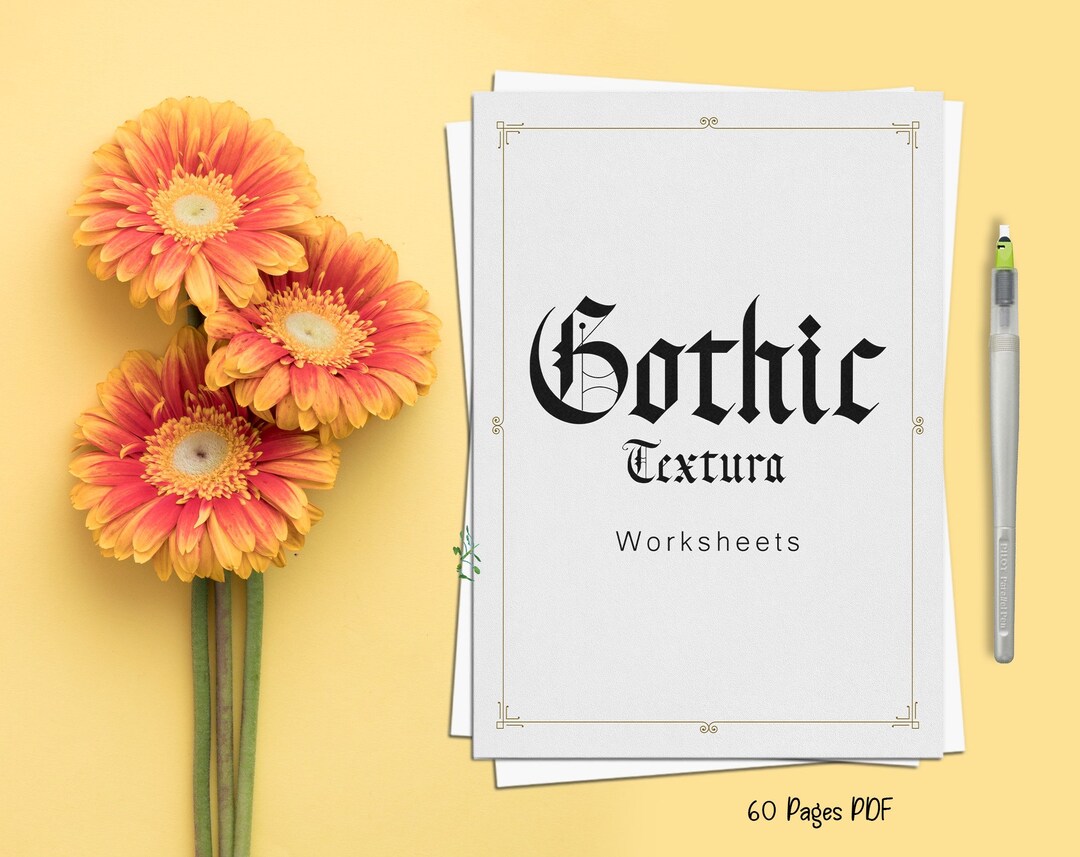 GOTHIC TEXTURA Worksheets - Etsy