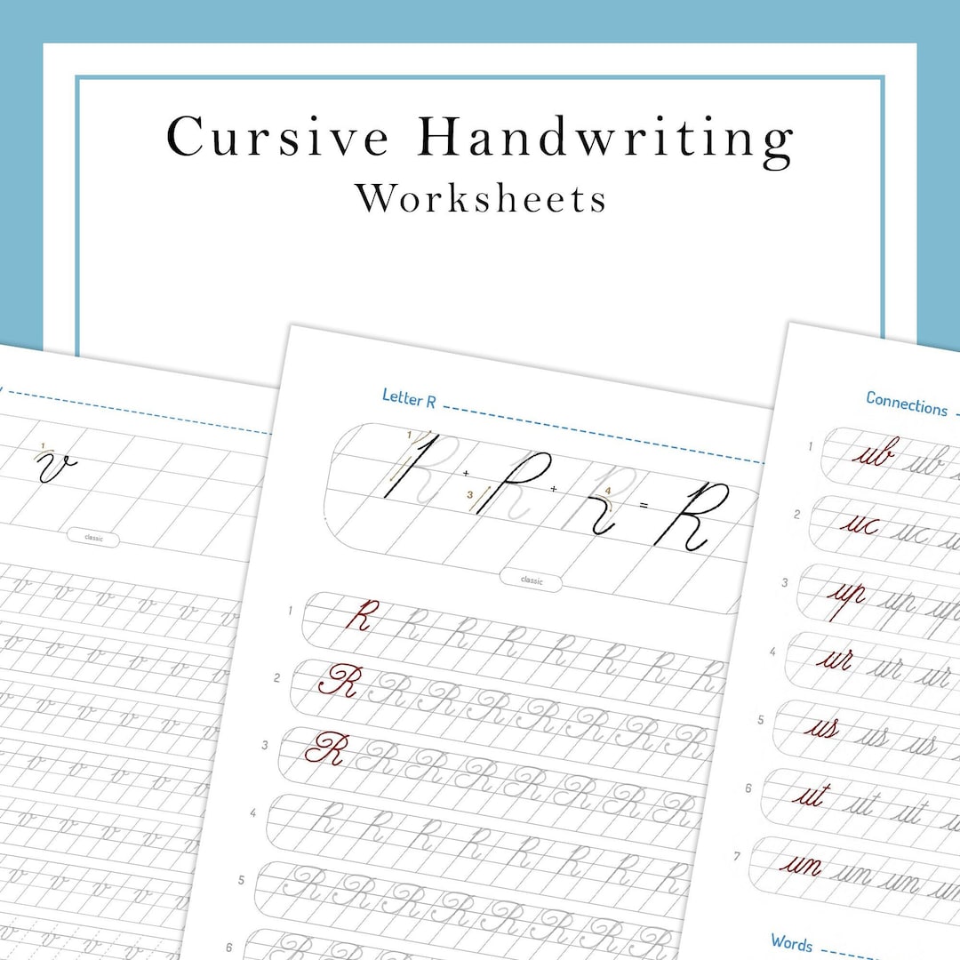 CURSIVE HANDWRITING WORKSHEETS - Etsy