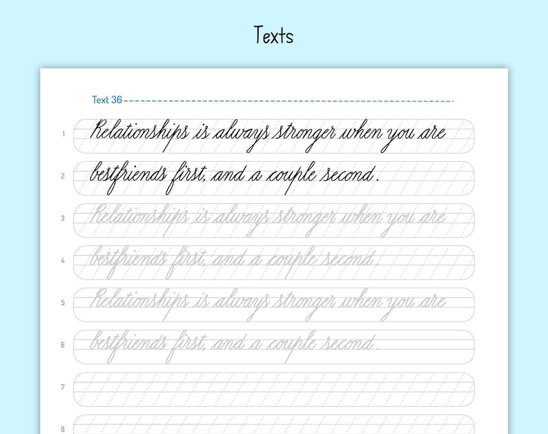 CURSIVE HANDWRITING WORKSHEETS - Etsy