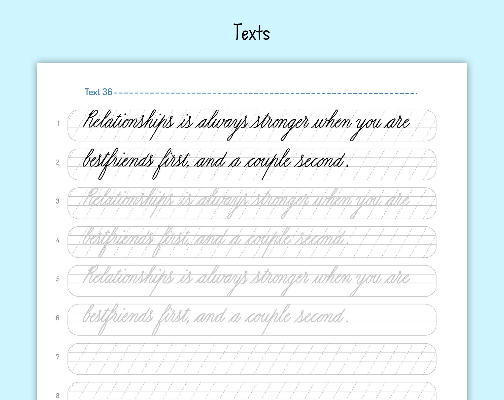 CURSIVE HANDWRITING WORKSHEETS - Etsy