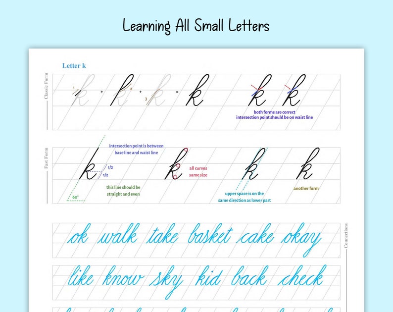CURSIVE HANDWRITING TUTORIAL - Etsy
