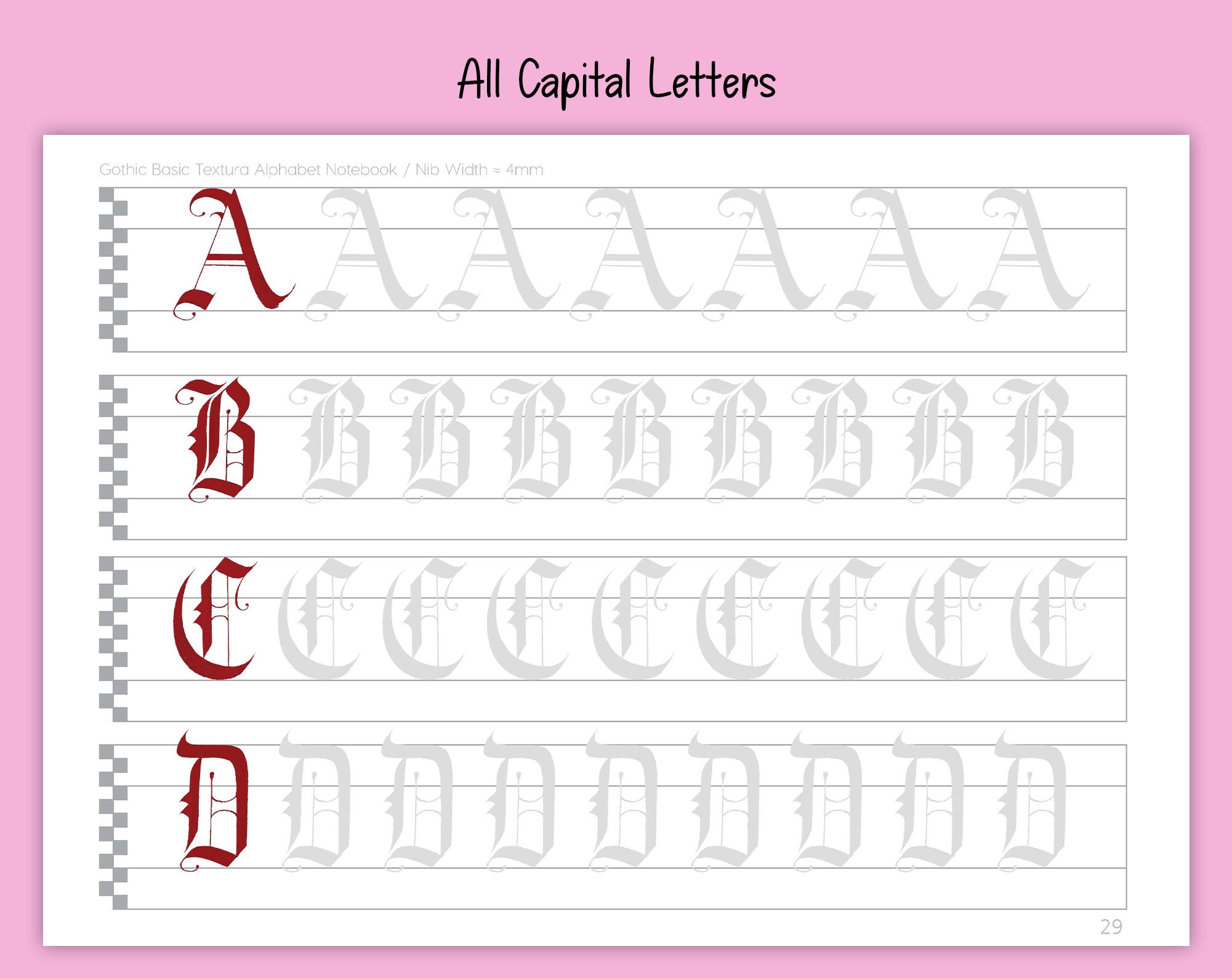 GOTHIC TEXTURA Worksheets - Etsy