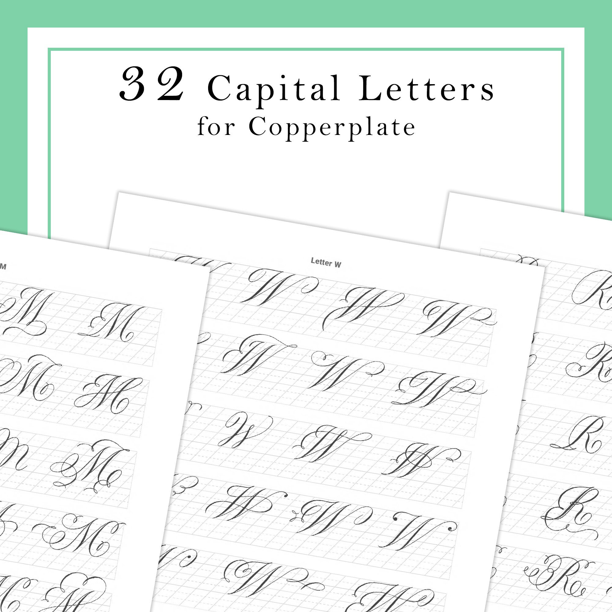 32 Capital Letters for Copperplate - Etsy