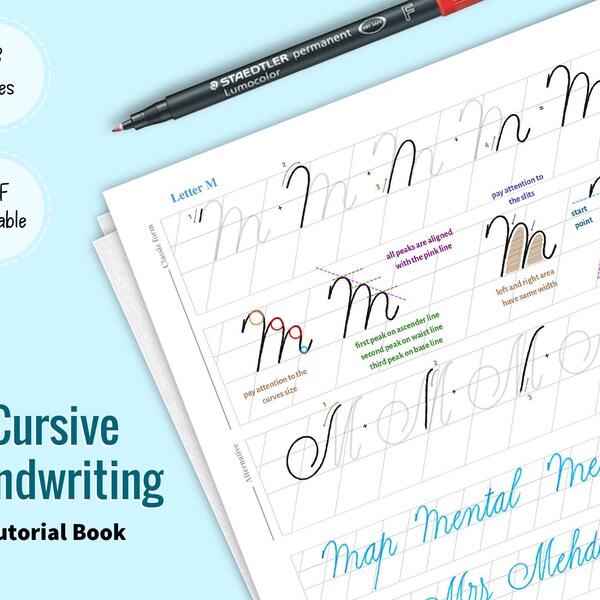 Cursive Handwriting Worksheet - Etsy