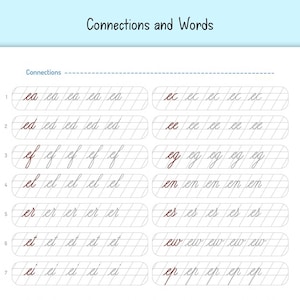 CURSIVE HANDWRITING WORKSHEETS - Etsy