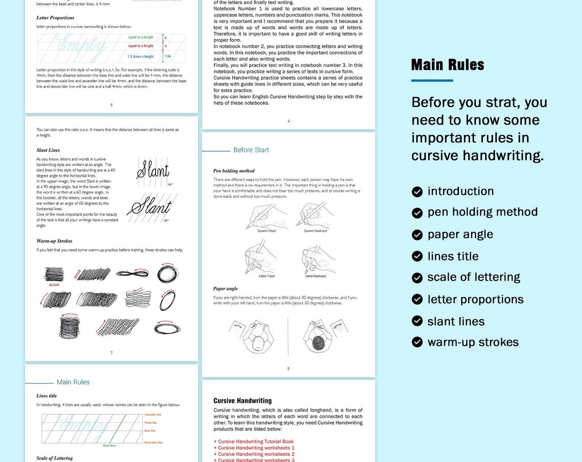 CURSIVE HANDWRITING TUTORIAL - Etsy
