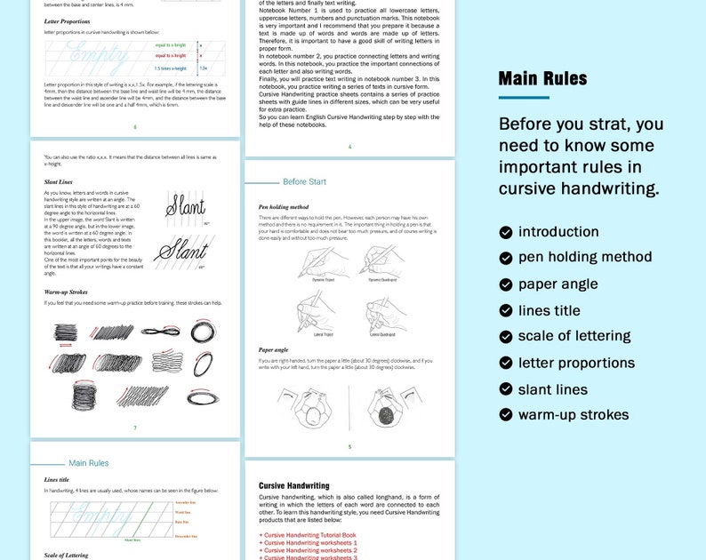 CURSIVE HANDWRITING TUTORIAL - Etsy