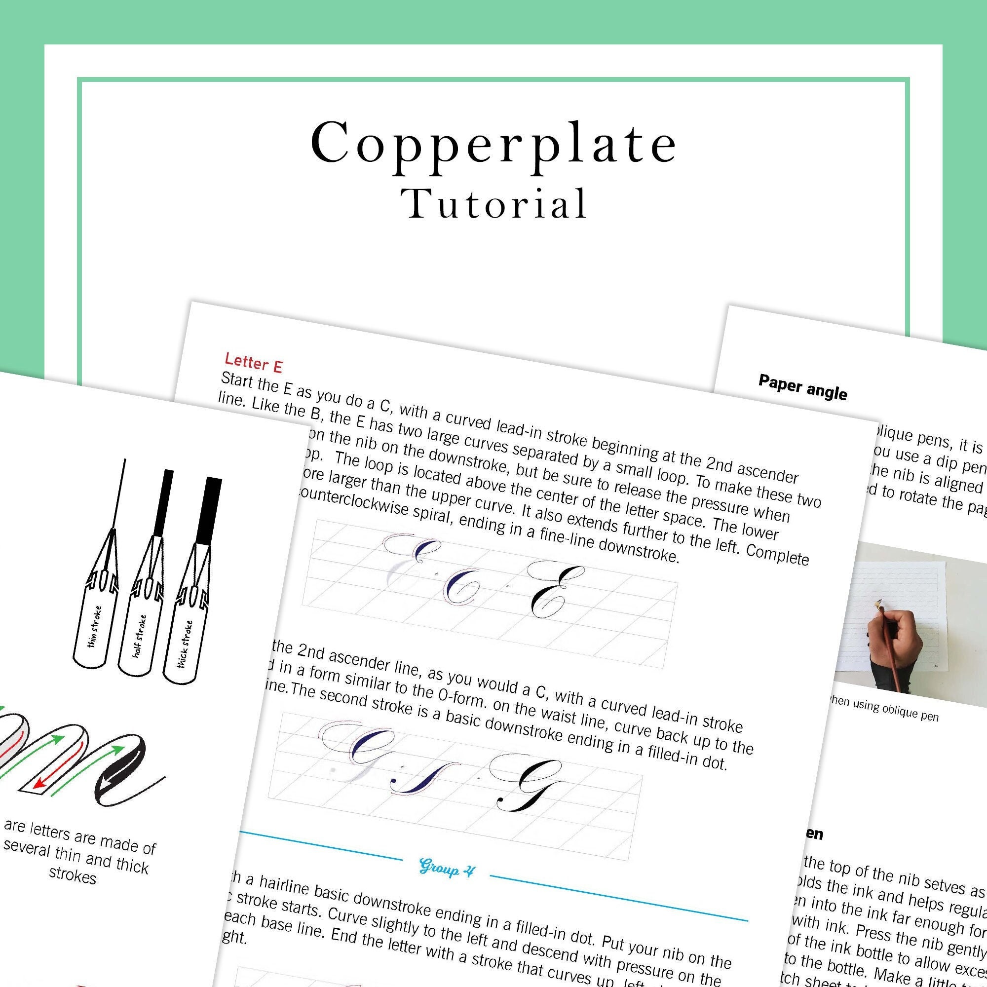 Copperplate Tutorial Book With Dip Pen - Etsy