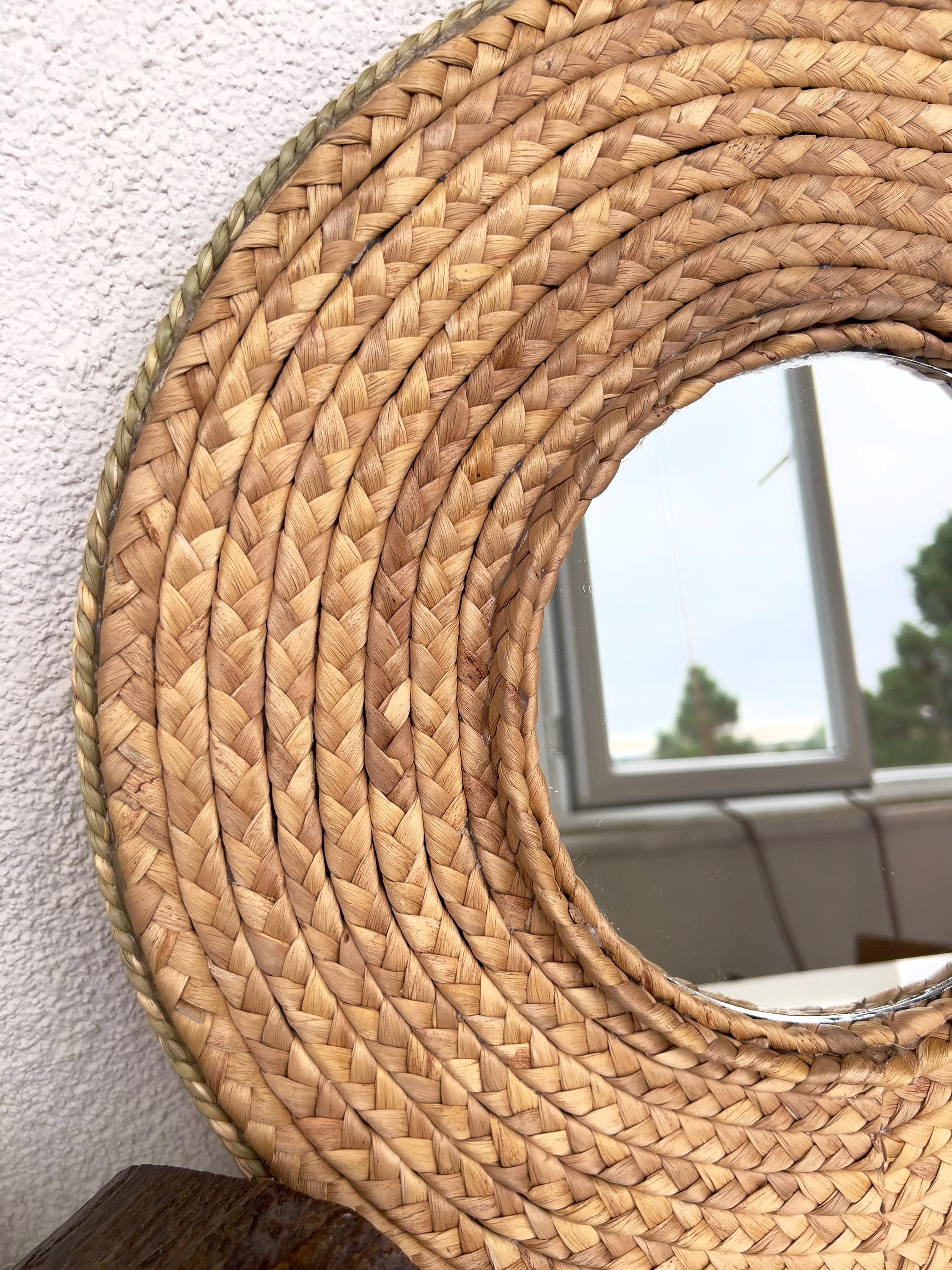 Water Hyacinth Mirror L Banana Fiber Round Mirror I Sunburst Mirror I ...