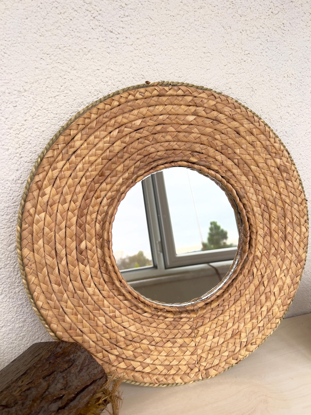 Water Hyacinth Mirror L Banana Fiber Round Mirror I Sunburst Mirror I ...