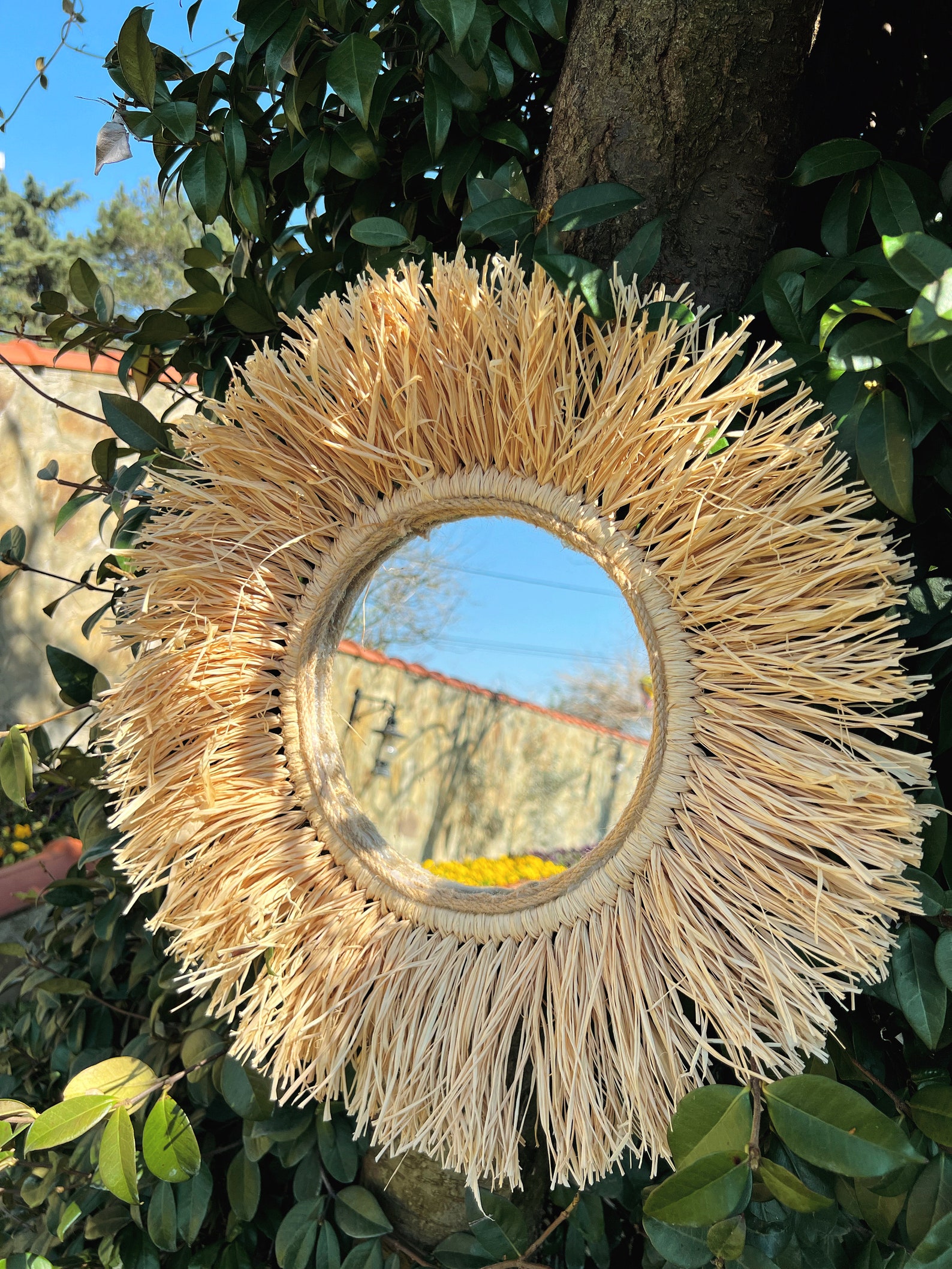 Natural Jute Round Mirror I Sunburst Mirror I Coastal Home Decor I ...