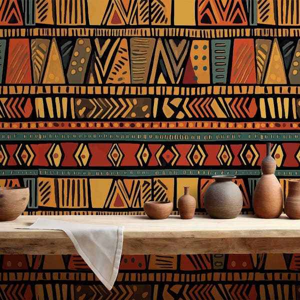 Tribal Wallpaper - Etsy UK
