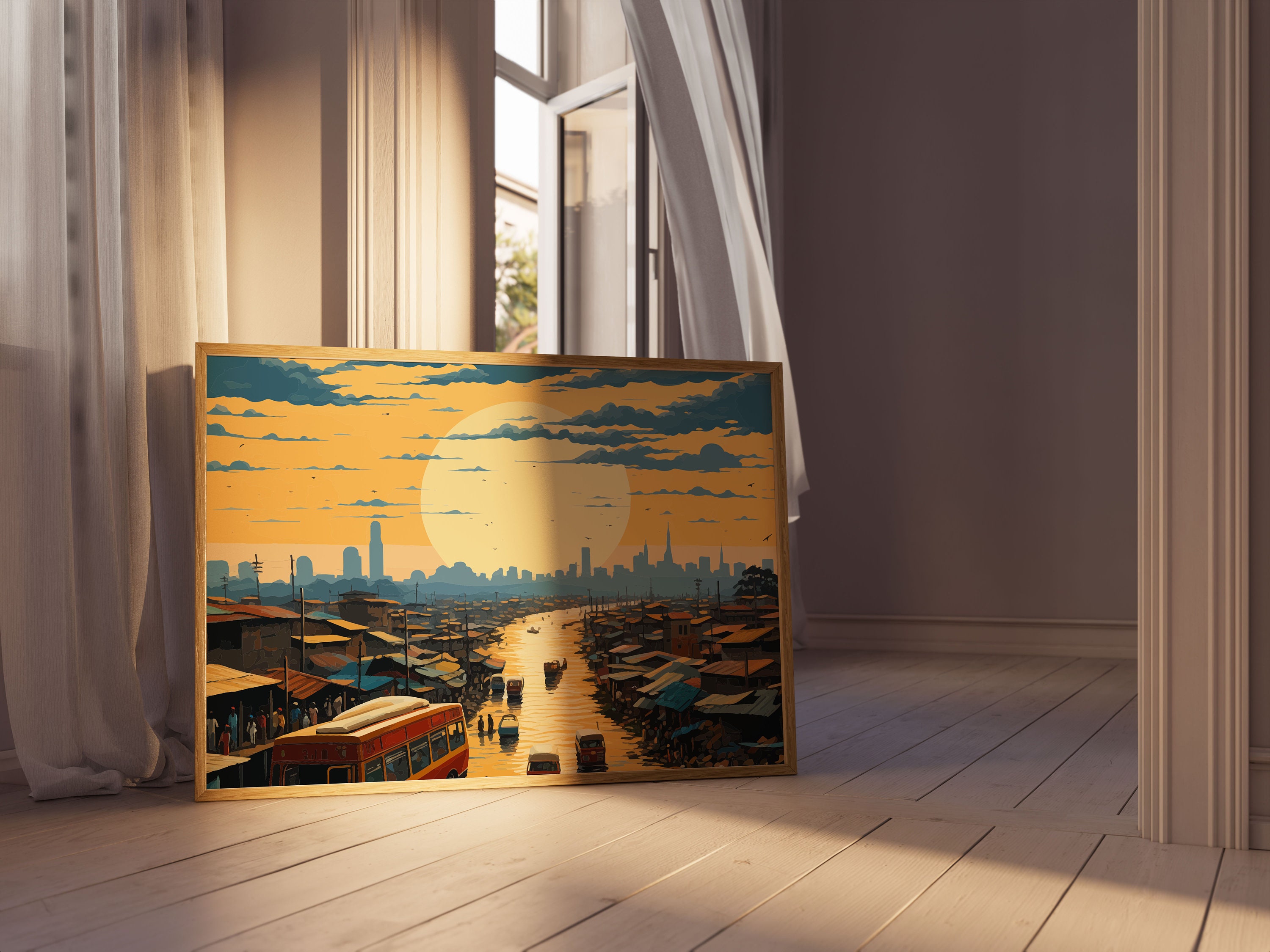 Lagos Travel Wall Art, Nigeria Painting Gifts, Africa Home Decor ...