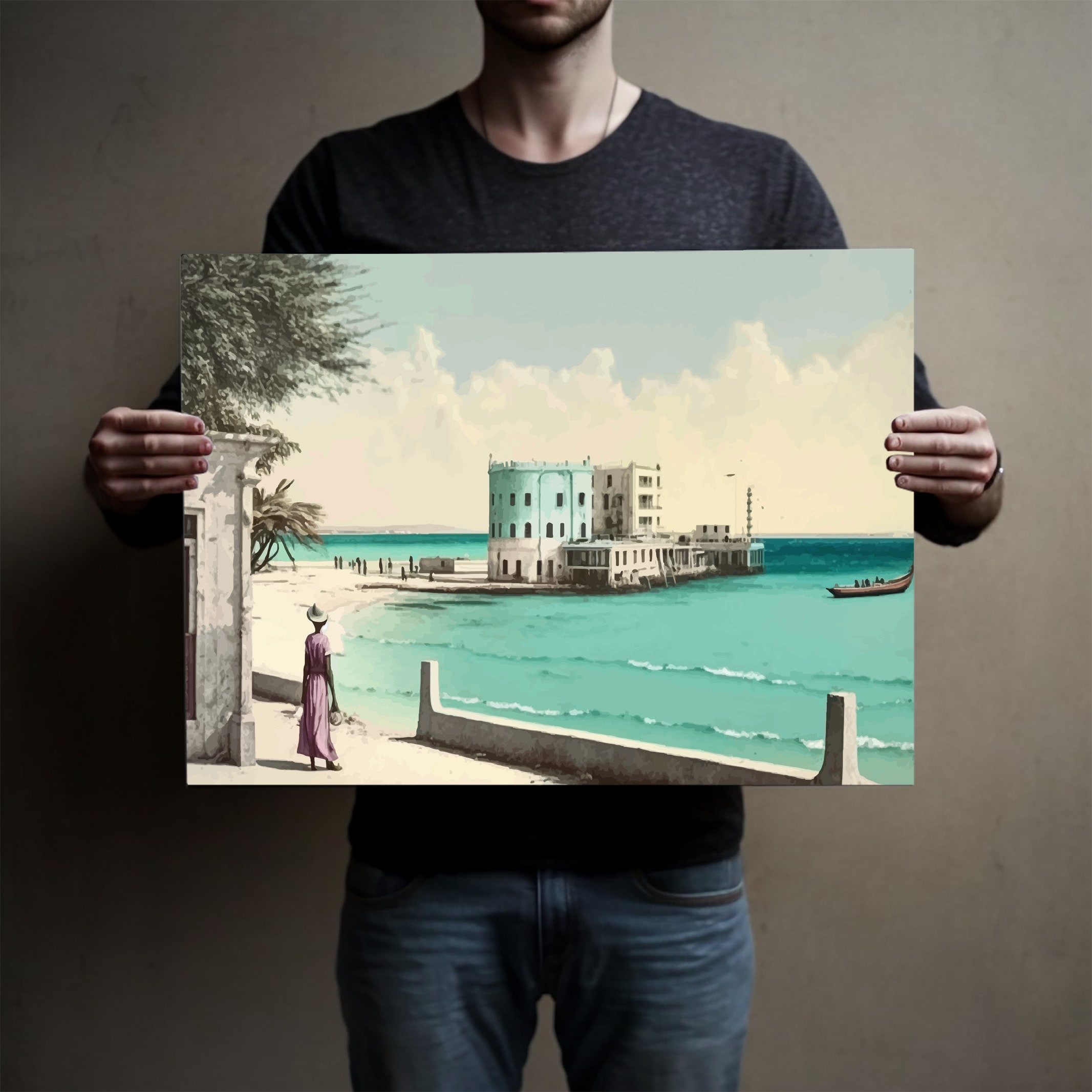 Somalia Wall Art Print, Lido Beach, Mogadishu, Somali Poster, Home ...