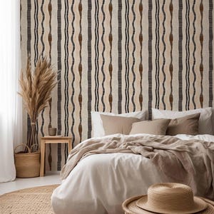 Neutral Black and White Geometric Wallpaper – Modern Minimalist Wall ...