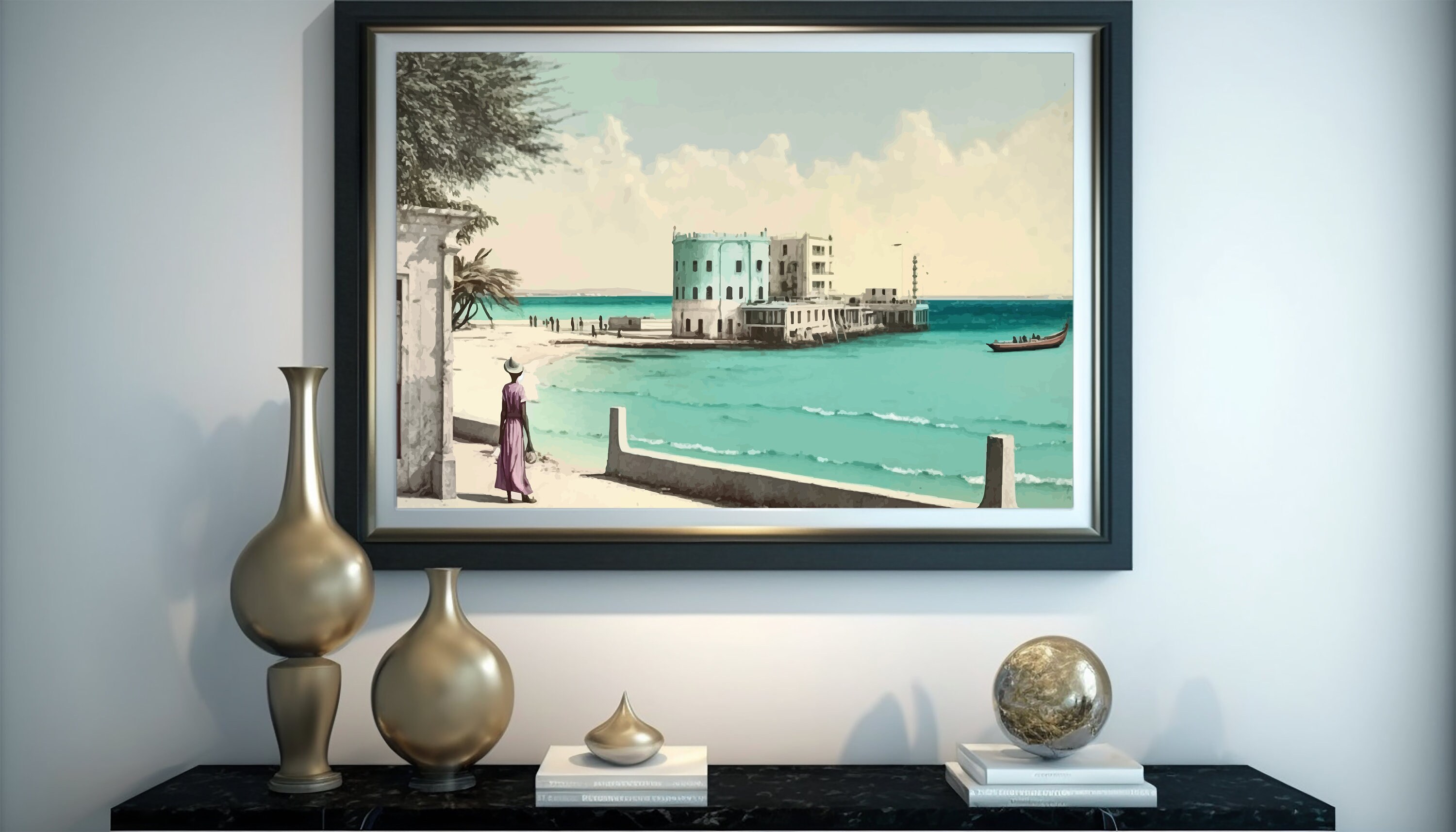 Somalia Wall Art Print, Lido Beach, Mogadishu, Somali Poster, Home ...