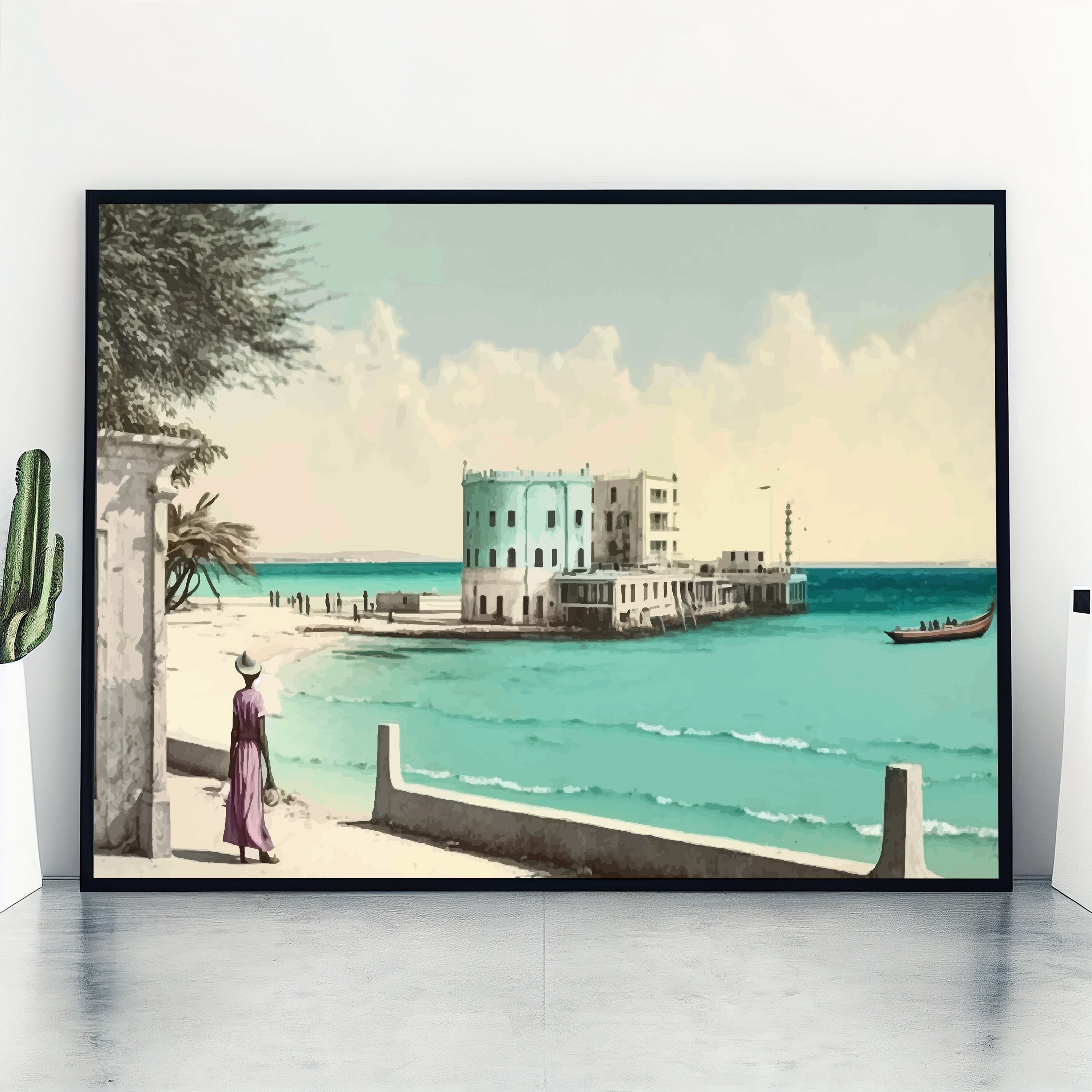 Somalia Wall Art Print, Lido Beach, Mogadishu, Somali Poster, Home ...