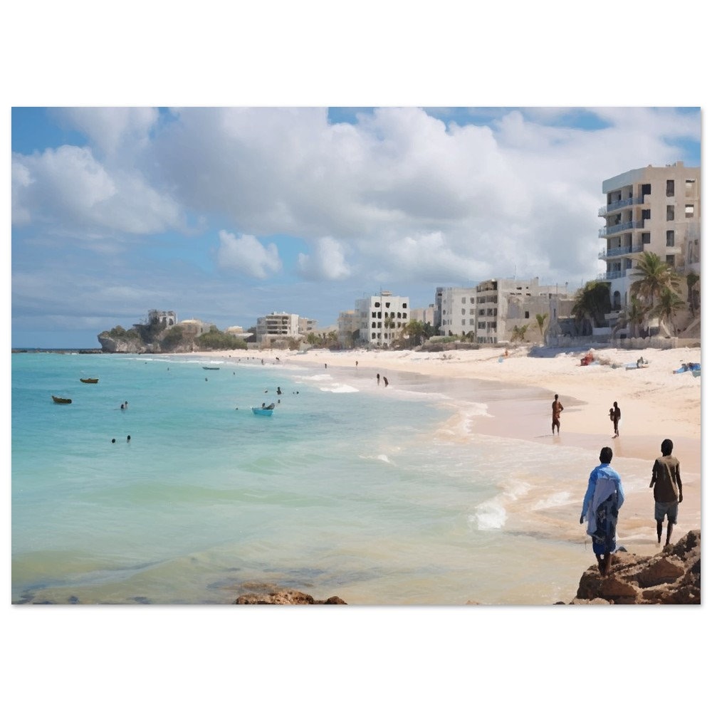 Mogadishu Wall Art Print, Mogadishu Lido Beach Poster, Somalia Wall Art ...