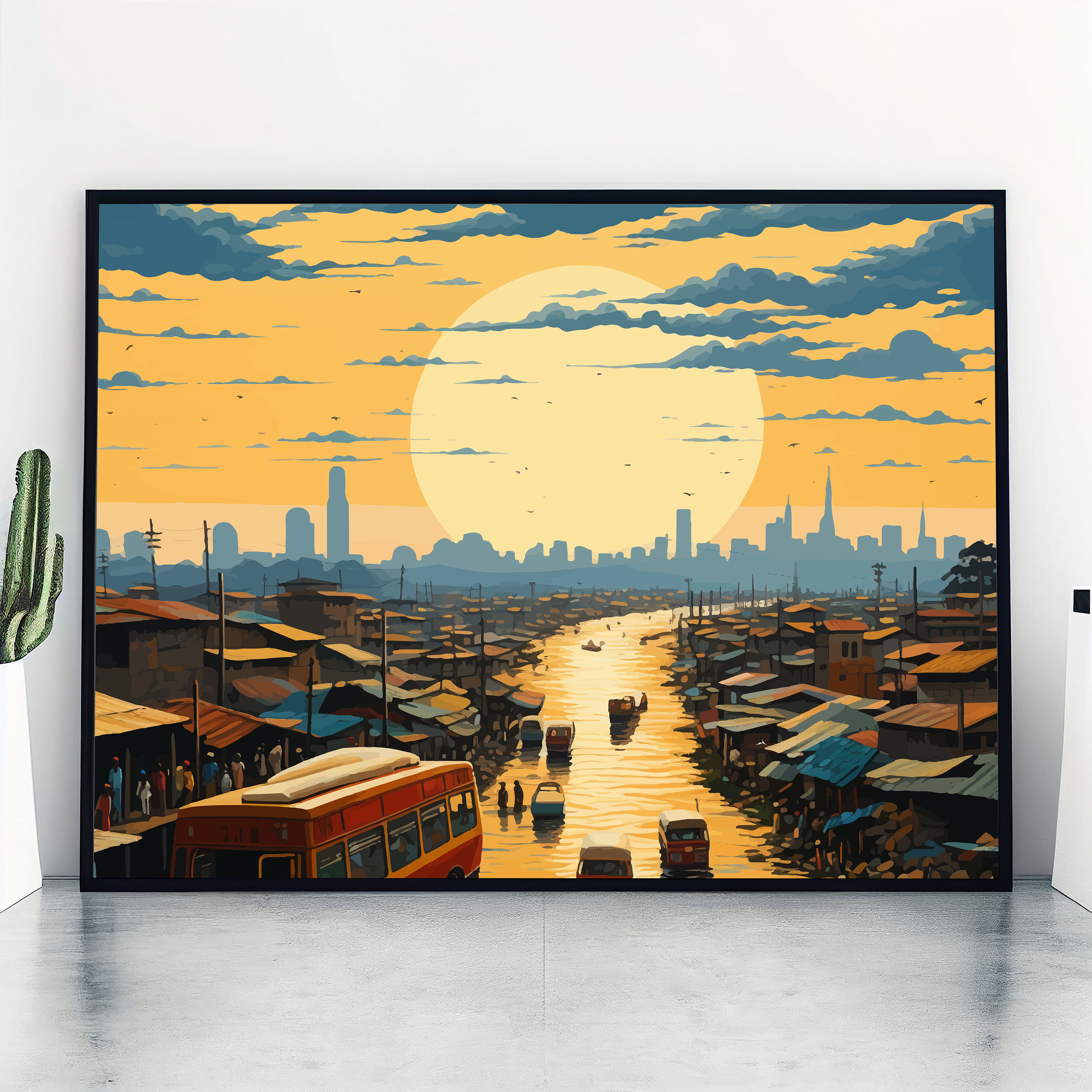 Lagos Travel Wall Art, Nigeria Painting Gifts, Africa Home Decor ...