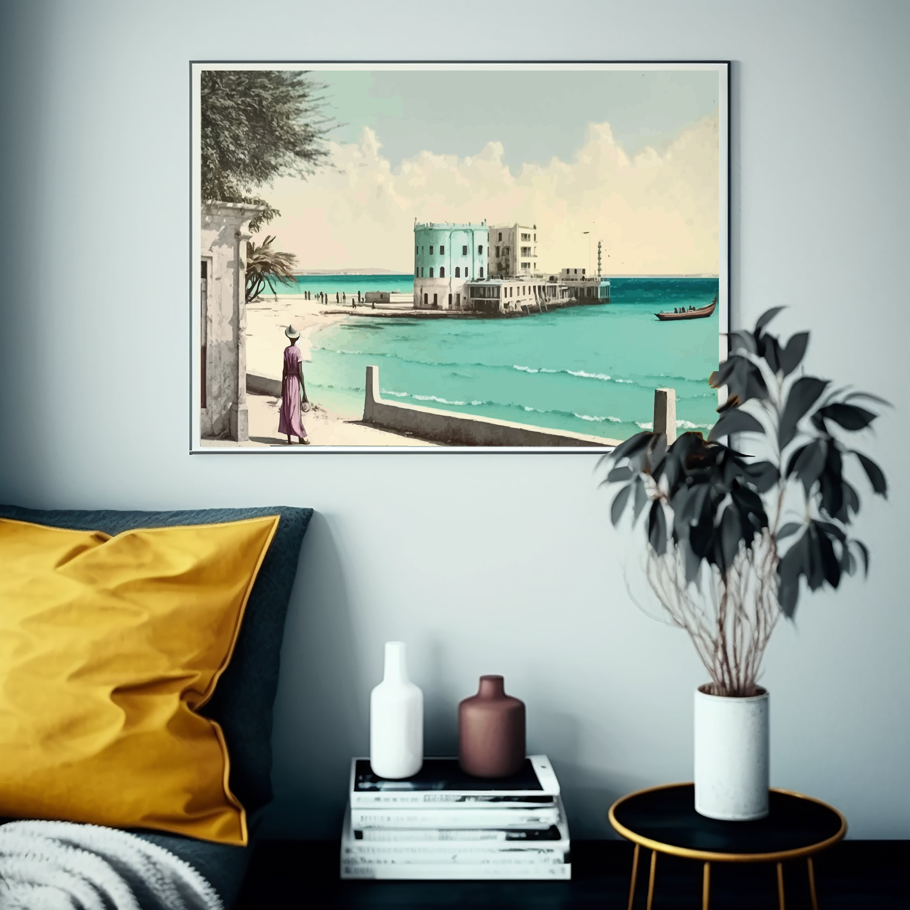 Somalia Wall Art Print, Lido Beach, Mogadishu, Somali Poster, Home ...