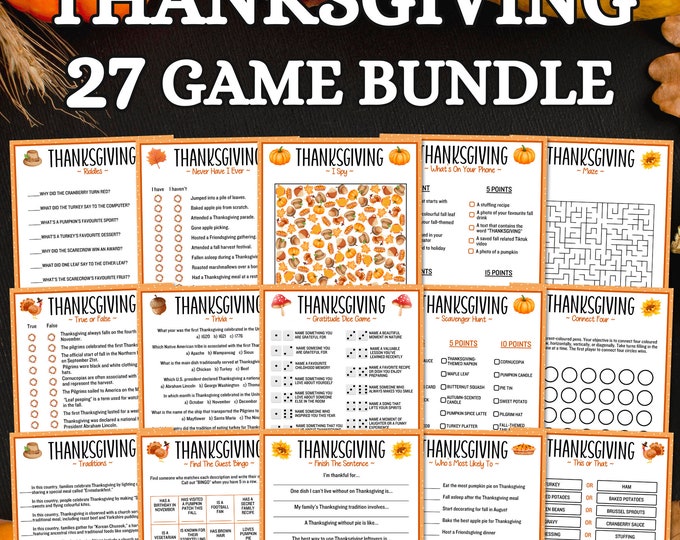 Thanksgiving Games , Thanksgiving Game Bundle , Thanksgiving Games ...