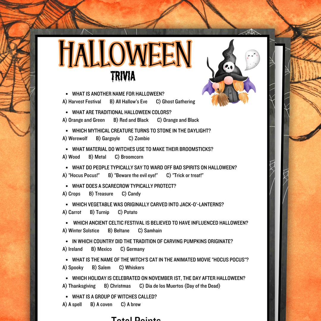 Halloween Trivia, Halloween Quiz, Halloween Activities for Kids ...
