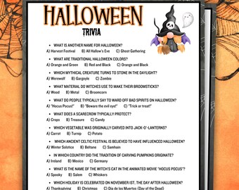 Halloween Trivia, Halloween Quiz, Halloween Activities for Kids ...
