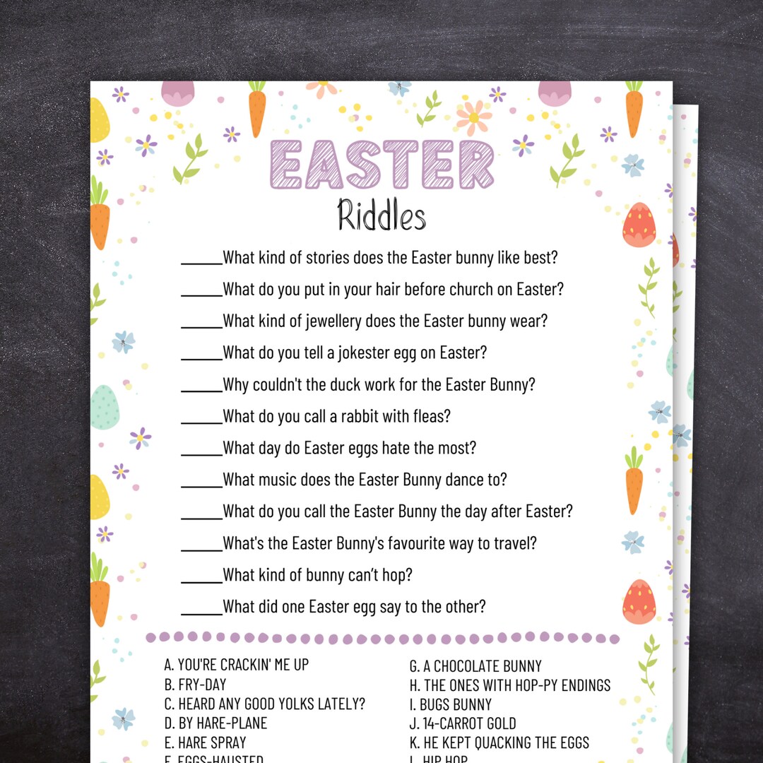 Easter Riddles, Printable Easter Games and Activities, Easter Party ...