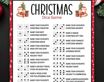Christmas Dice Game, Printable Christmas Games, Christmas Party Games ...