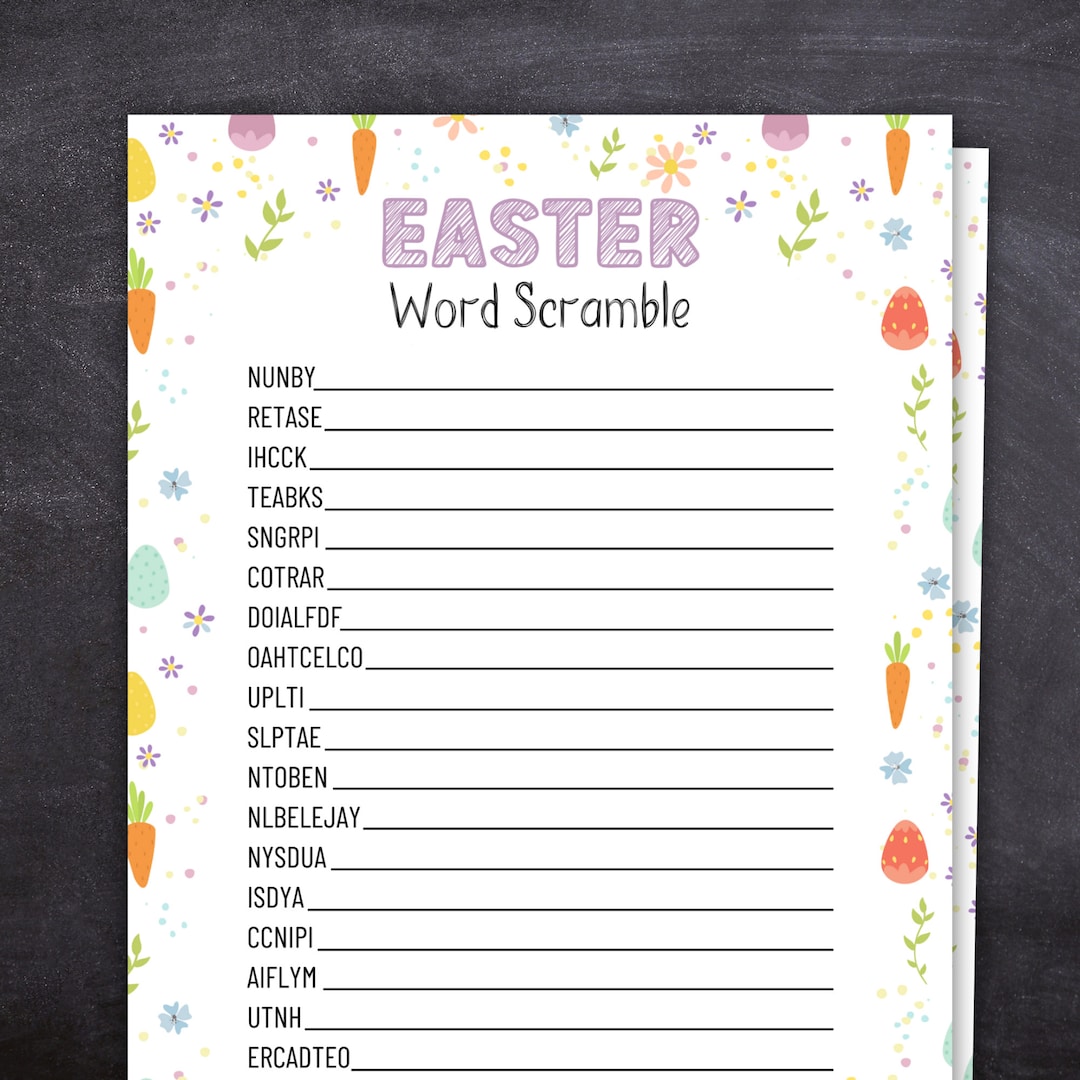 Easter Word Scramble, Easter Party Games, Easter Printable Games ...
