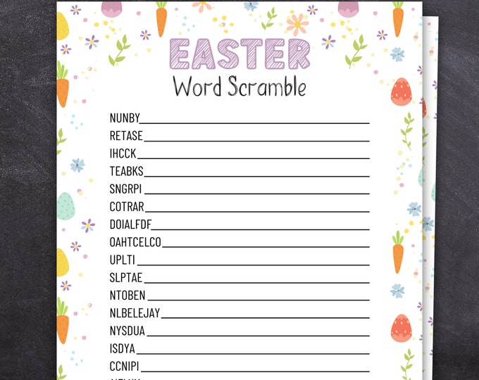 Easter Word Scramble, Easter Party Games, Easter Printable Games ...