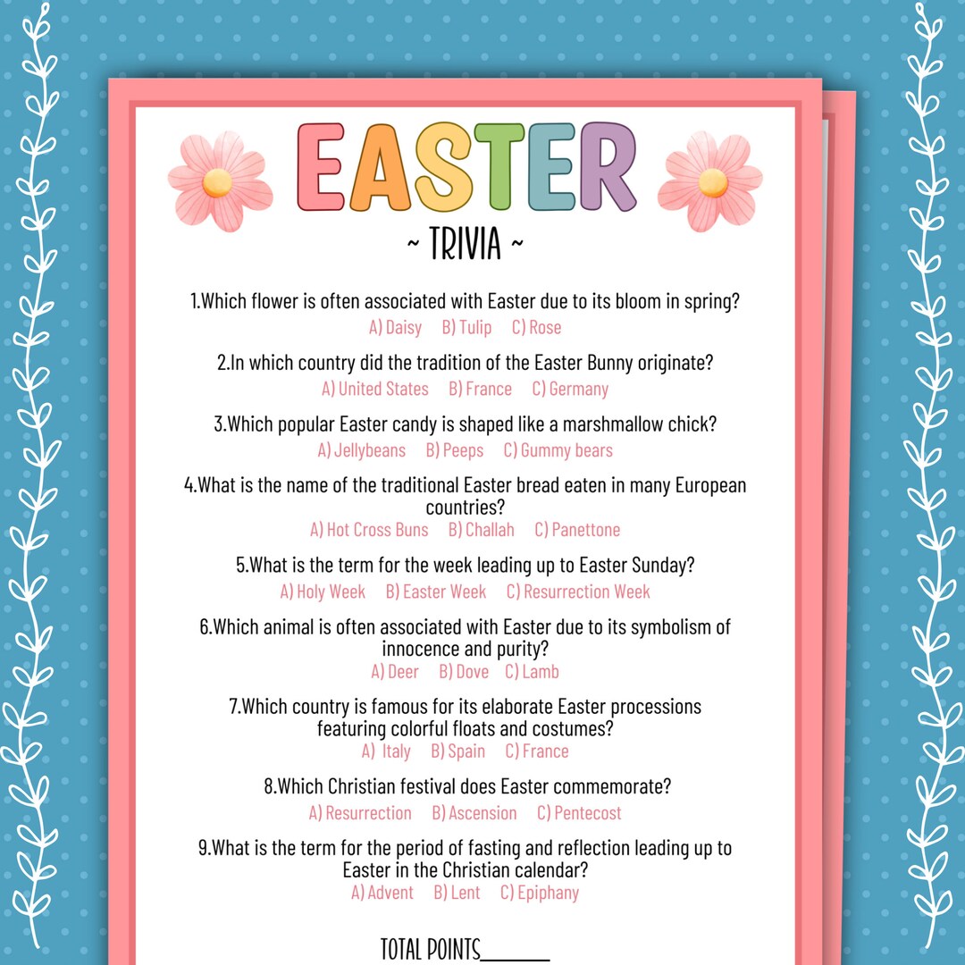 Easter Trivia, Easter Quiz, Easter Games, Easter Party Games and ...