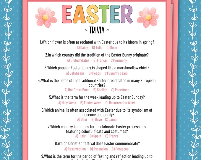 Easter Trivia, Easter Quiz, Easter Games, Easter Party Games and ...