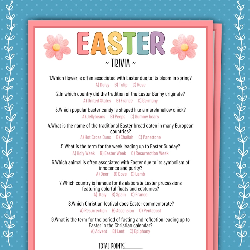 Easter Trivia, Easter Quiz, Easter Games, Easter Party Games and ...