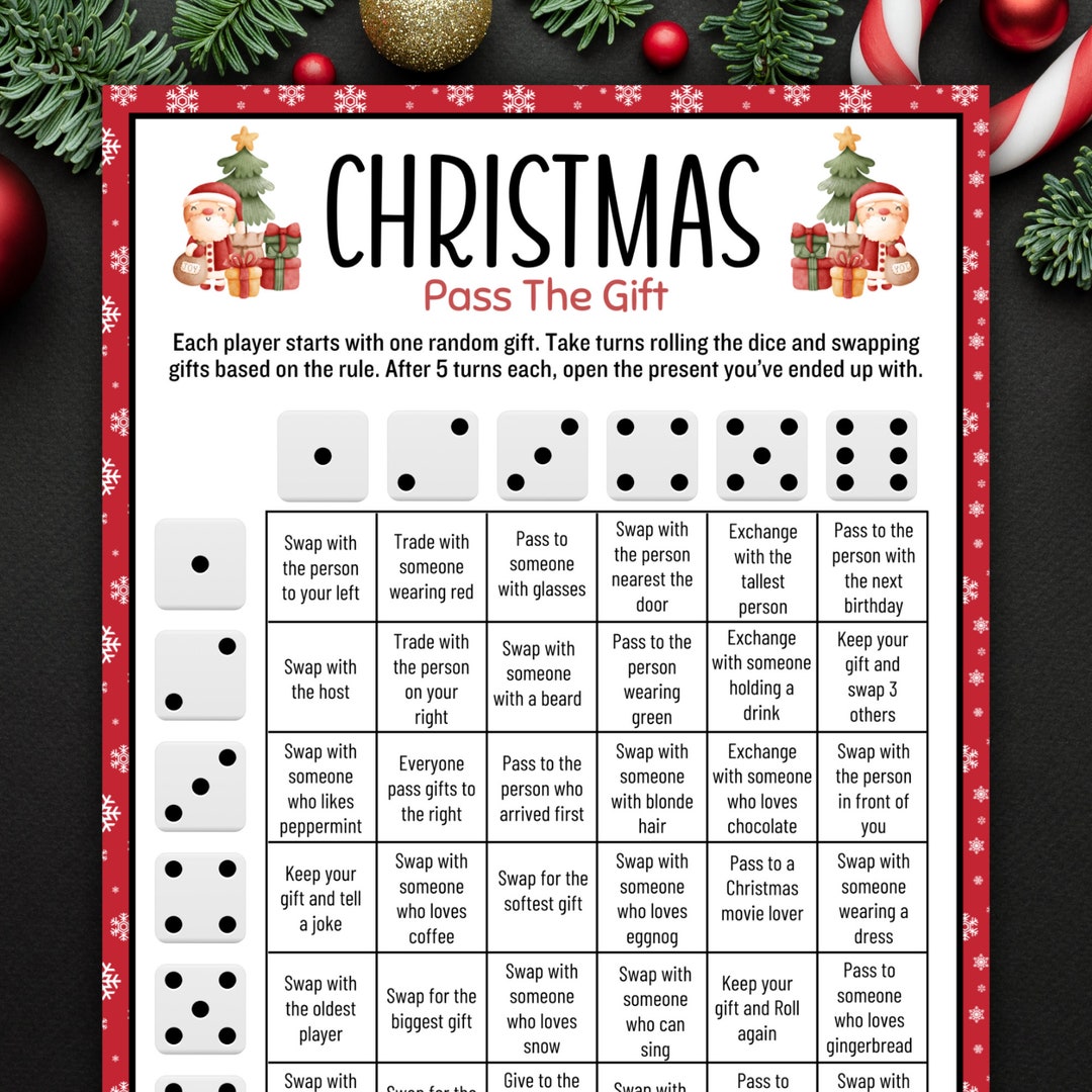 Christmas Pass the Gift Game , Christmas Printable Games , Christmas ...