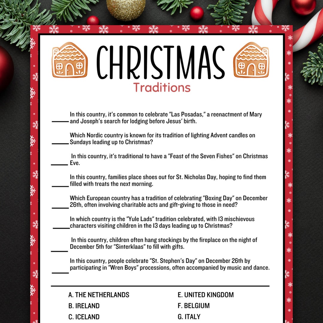 Christmas Traditions, Christmas Printable Games and Activities ...