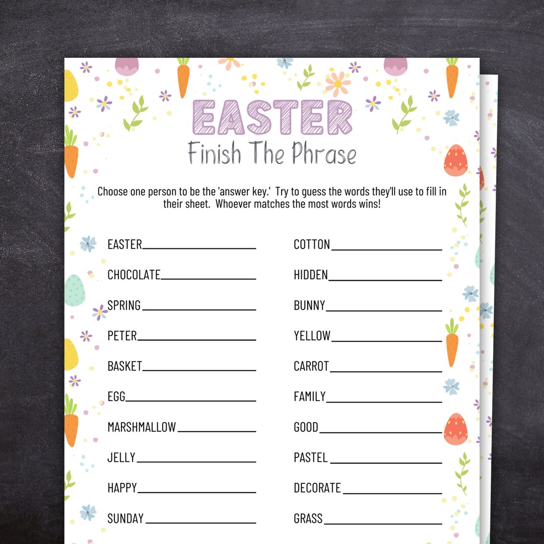 Easter Finish the Phrase, Easter Classroom Games, Easter Family Games ...